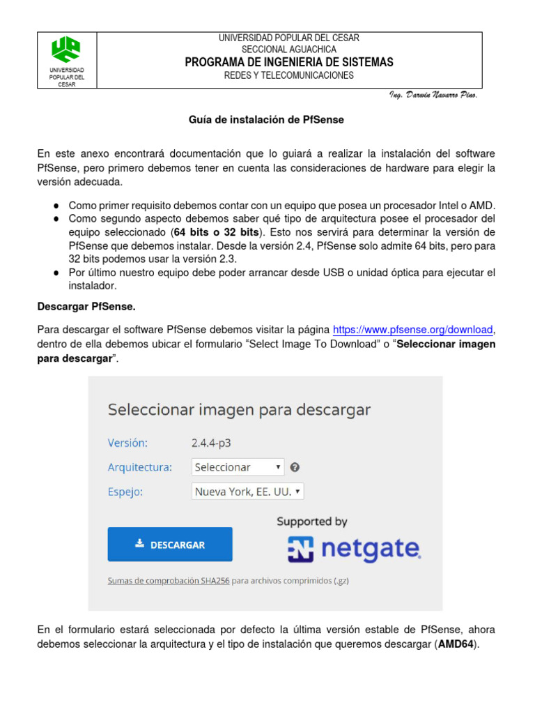 Manual Instalación PFSENSE | PDF | Dirección IP | Red mundial