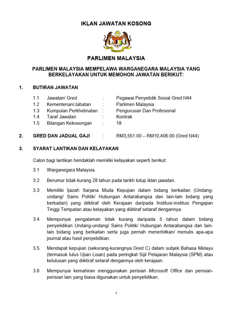 Pegawai Penyelidik Sosial Gred N44 | PDF