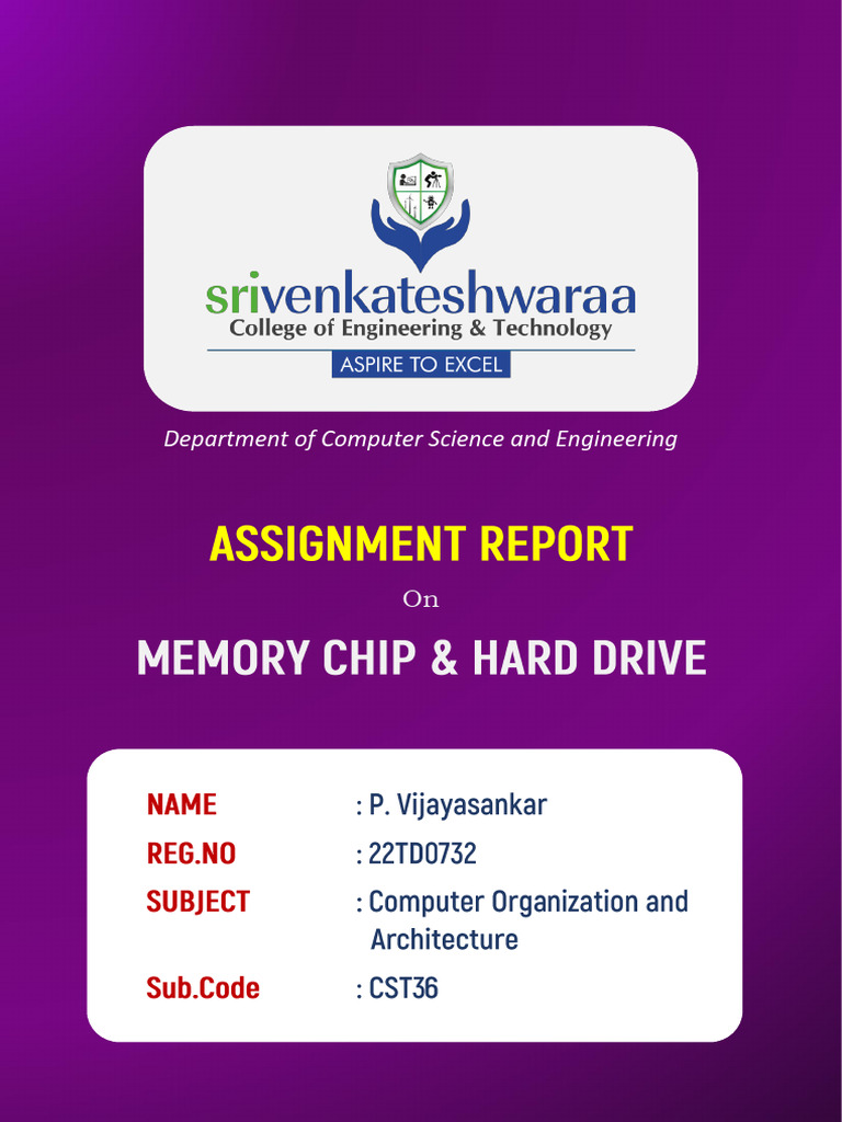 COA Assignment | PDF | Random Access Memory | Computer Memory
