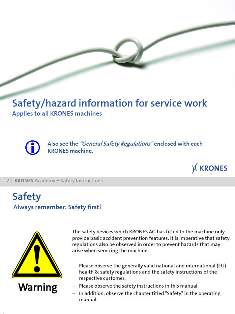 KRONES Machine Safety Guidelines | PDF | Safety | Hazards