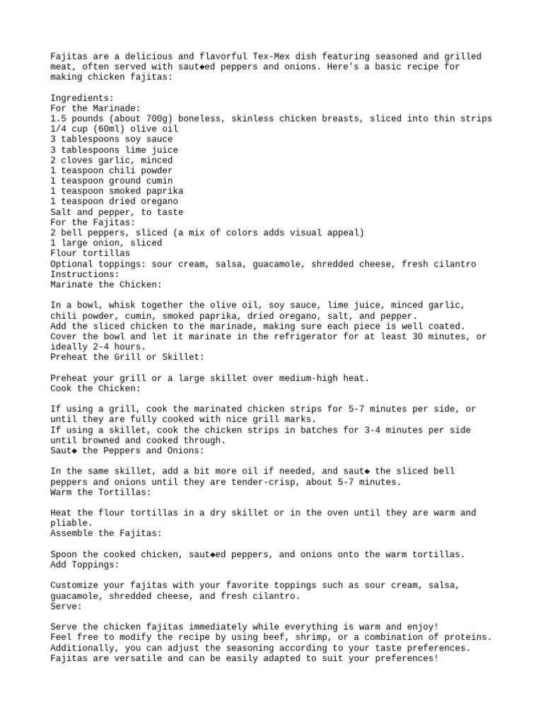 How To Make Fajitas Pdf