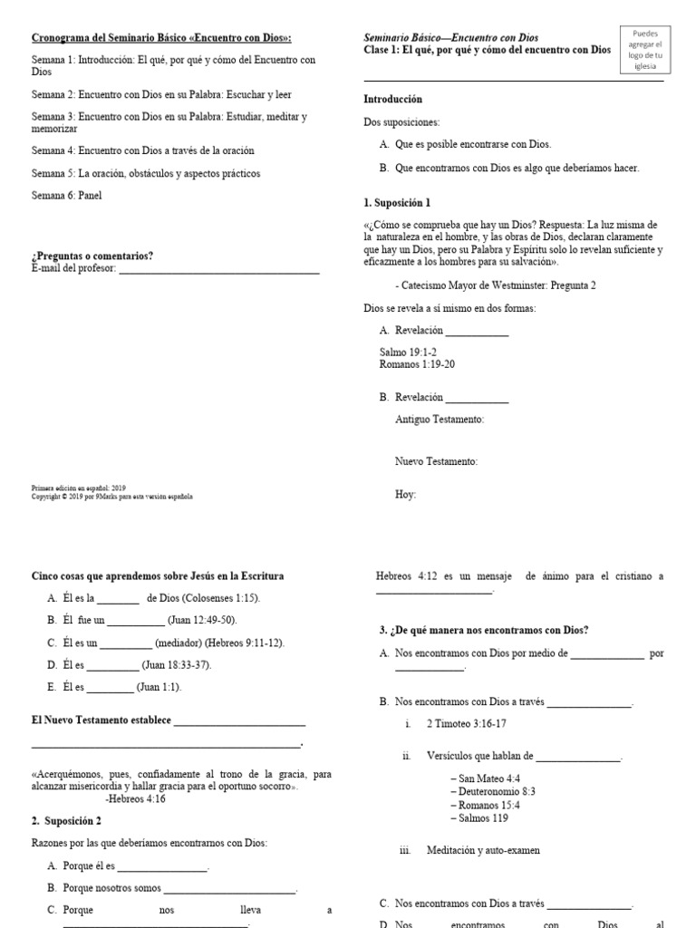 1.-Encuentro-con-Dios-Introducción-Folleto | PDF | Dios | Creencia religiosa y doctrina