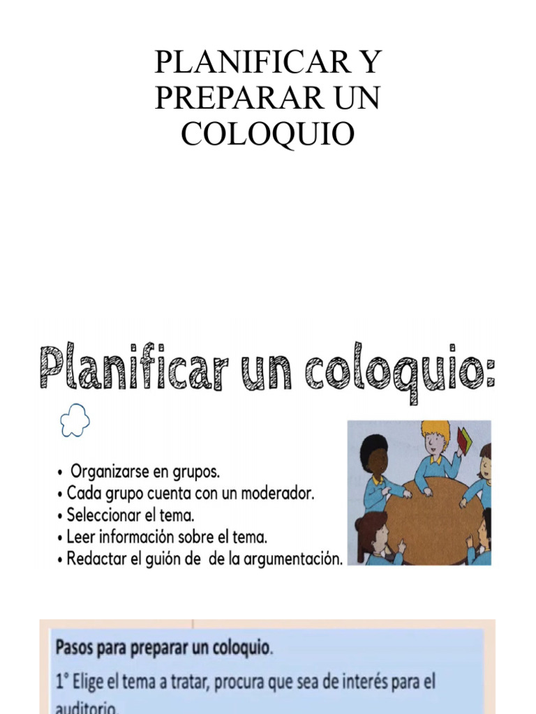 Planificar y Preparar Un Coloquio | PDF