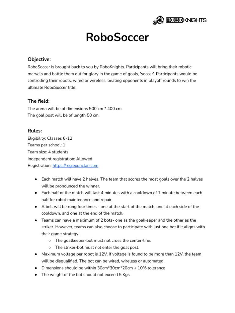 RoboSoccer 2023 1 | PDF | Team Sports | Ball Games