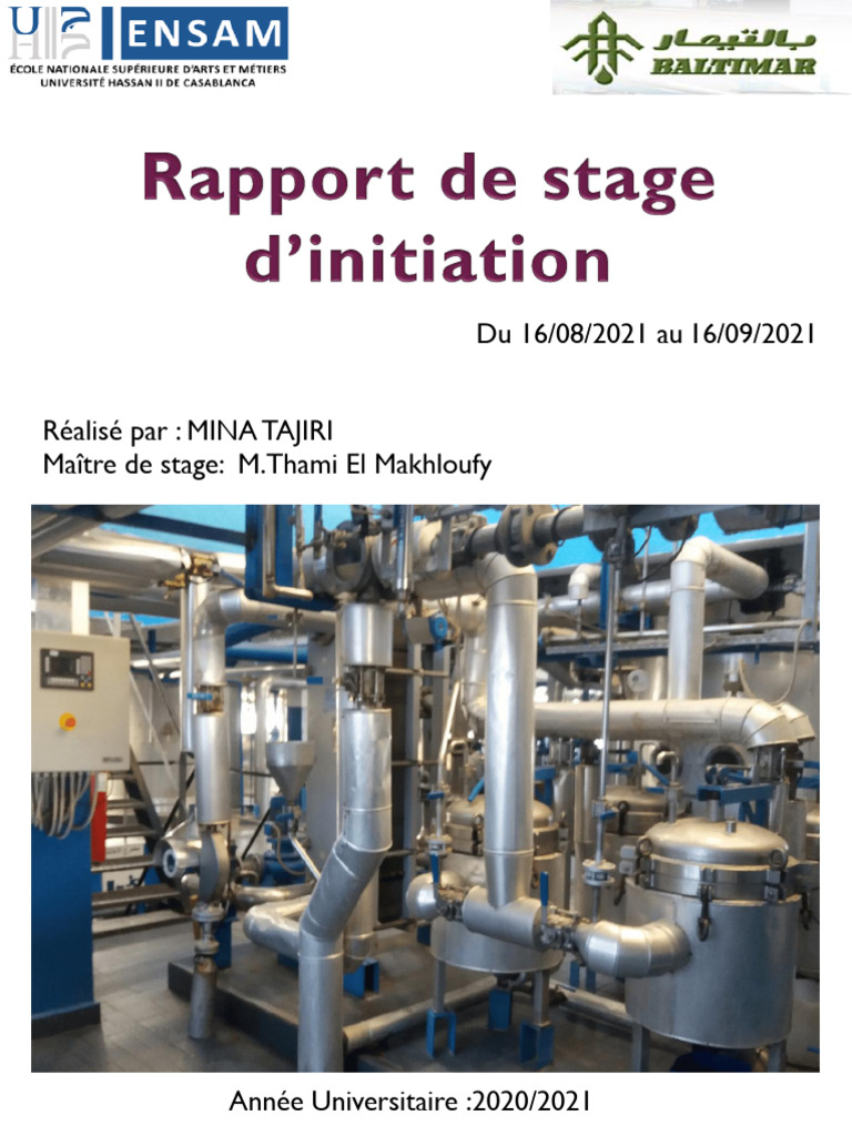 Rapport de stage chez Baltimar 2021 | PDF | Pompe | Soupape