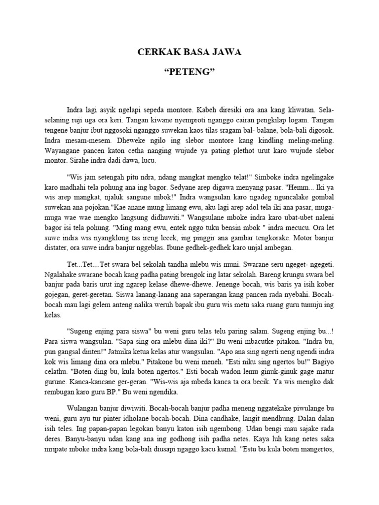 Cerkak Basa Jawa | PDF