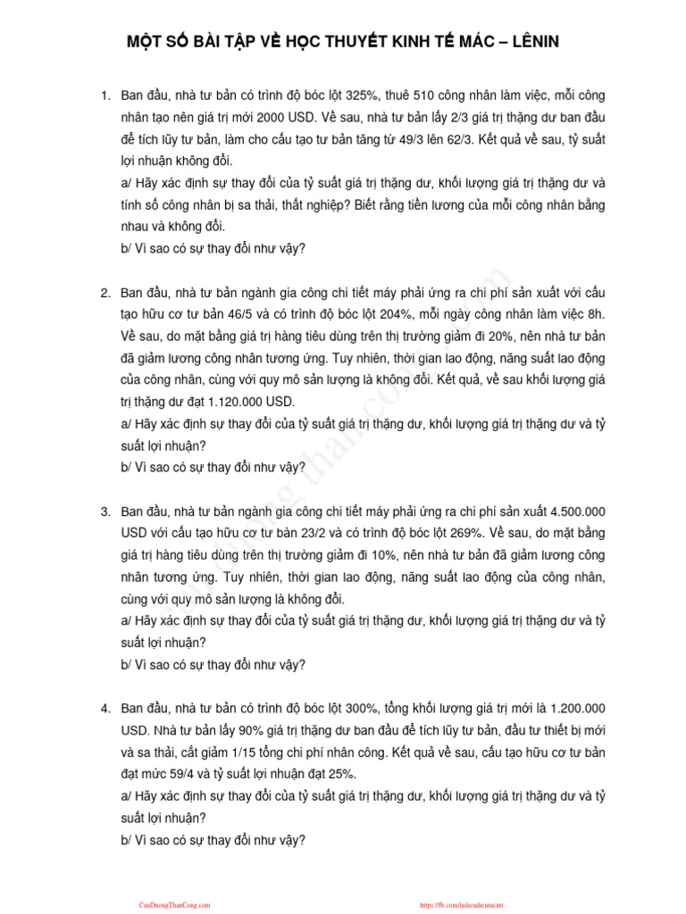 Kinh Te Chinh Tri - Ngo Que Lan - Mot So BT KTCT | PDF