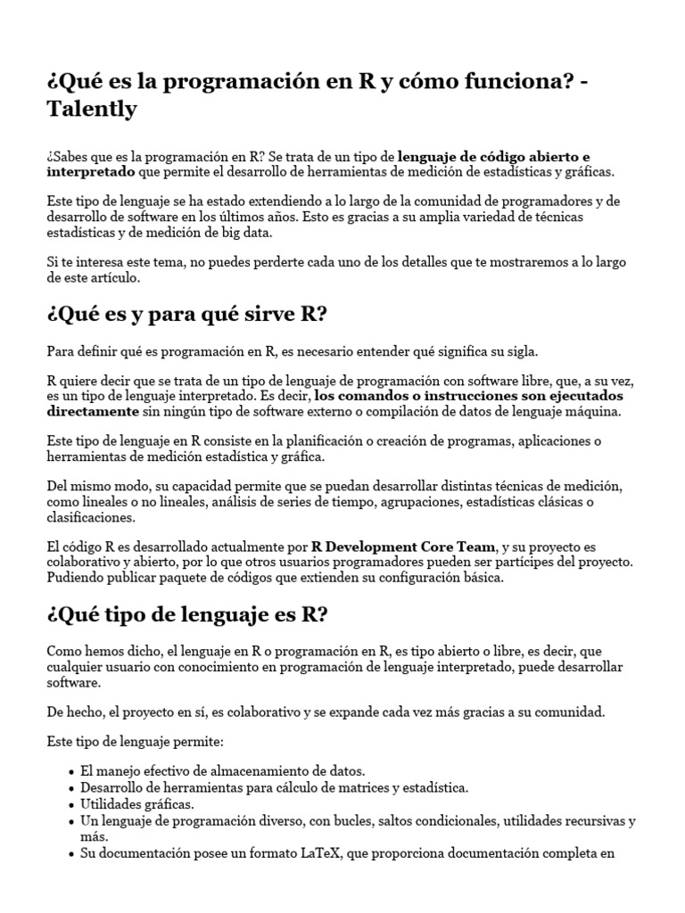 Programación Con R | PDF | Lenguaje de programación | Programación de ...