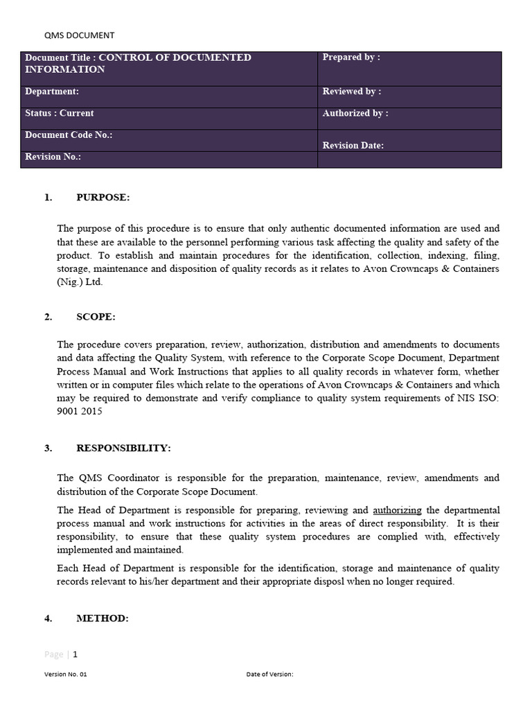 Control of Documented Information-4 1 | PDF | Quality Management System ...