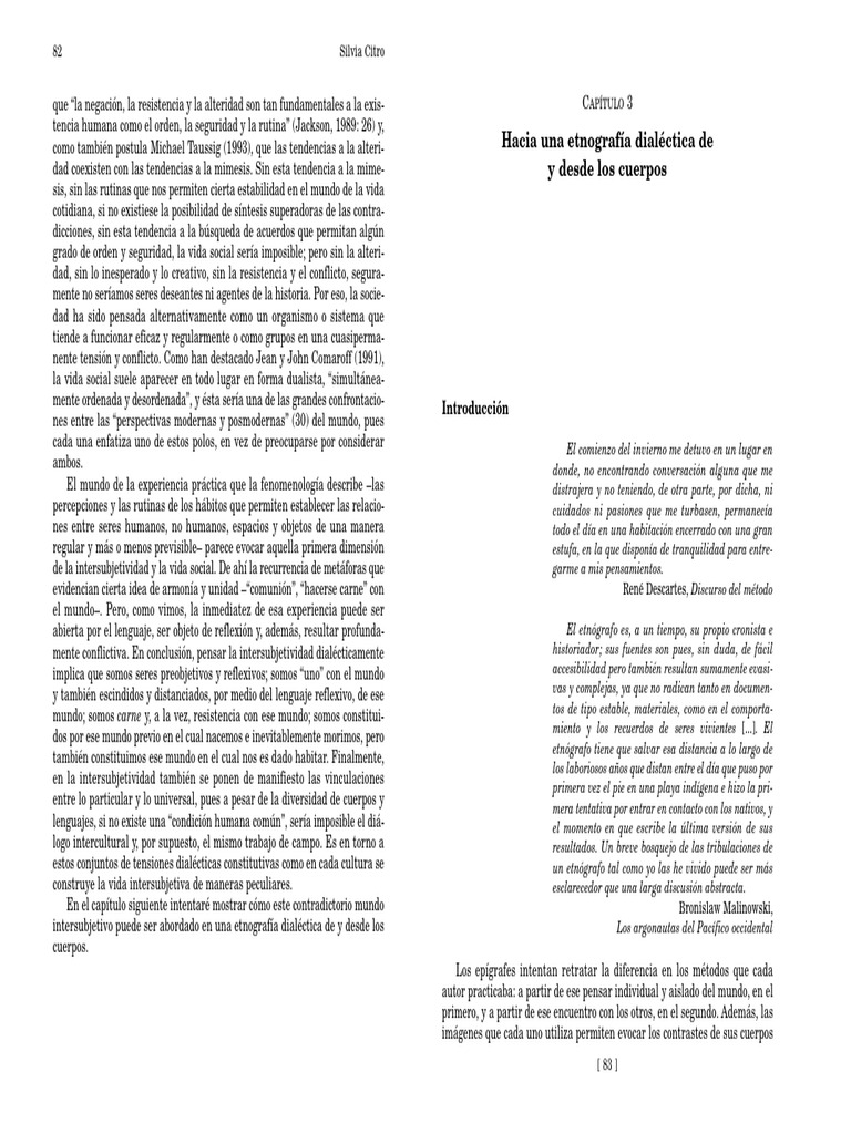 Cap. 3-Cuerpos Significantes Silvia Citro | PDF | Verdad | Dialéctico