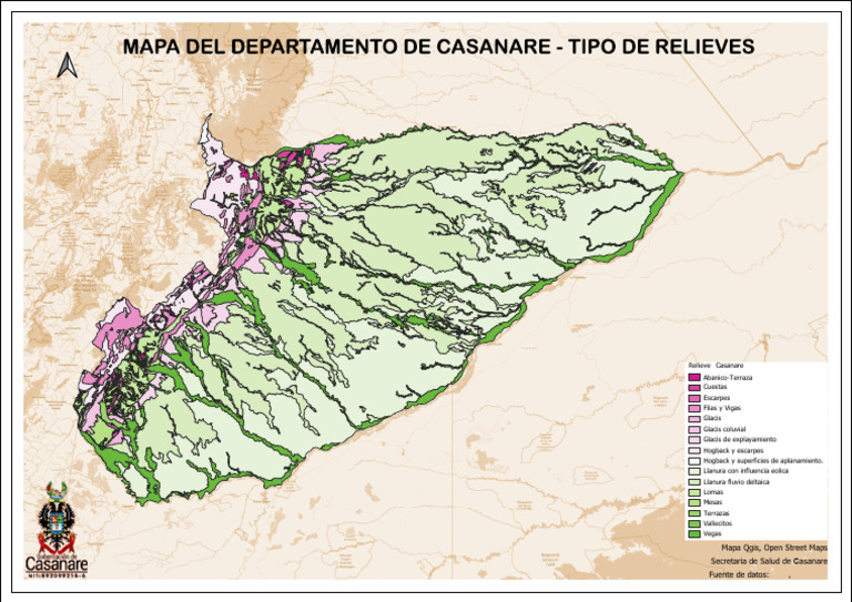Mapa No 5. Distribución de Relieves, Casanare, 2022. | PDF | Ciencias sociales