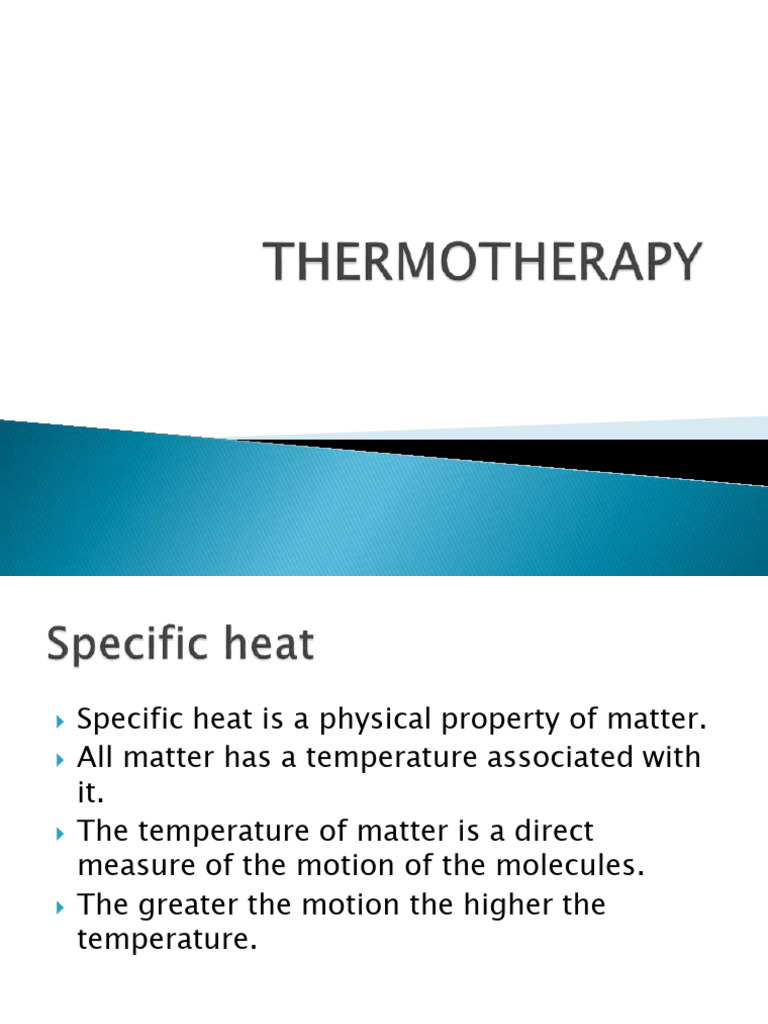 Thermotherapy PDF | PDF | Vasodilation | Heat Transfer