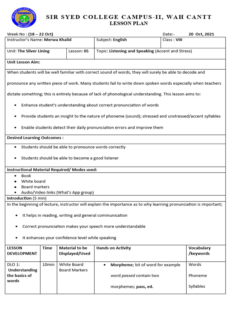 ELT Assignment 01 | PDF | Stress (Linguistics) | Word