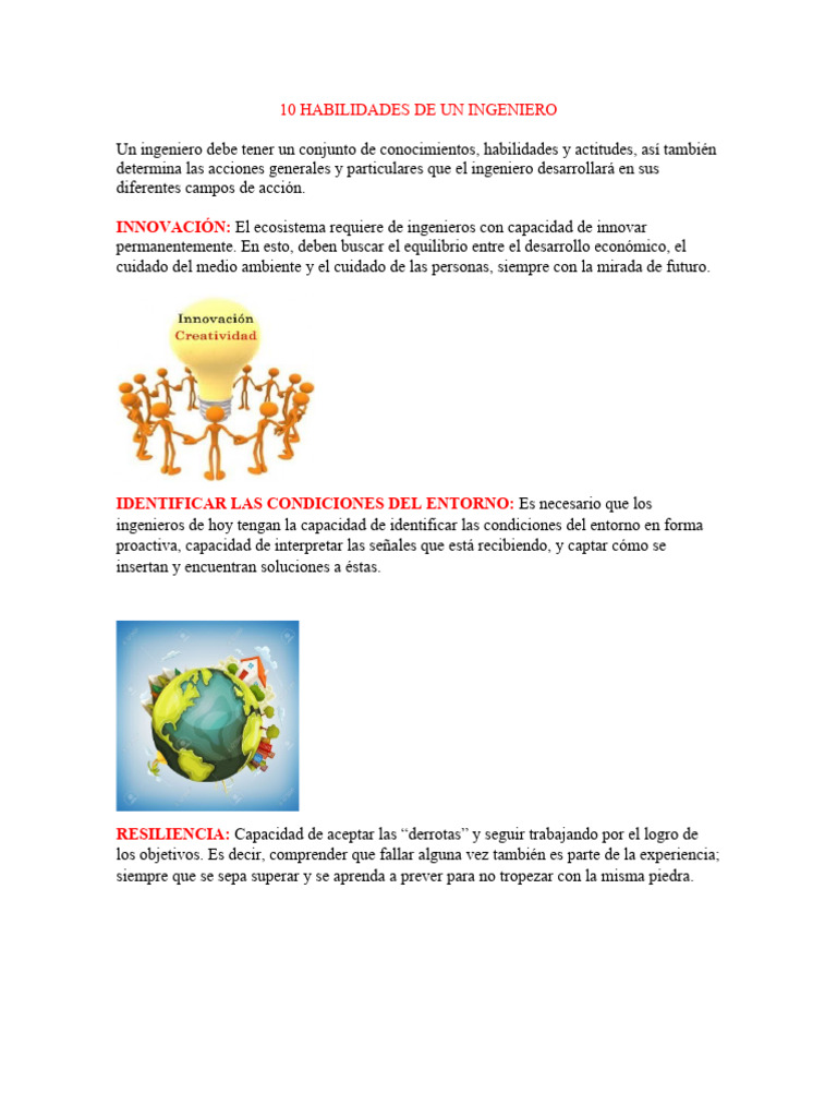 10 Habilidades de Un Ingeniero | PDF
