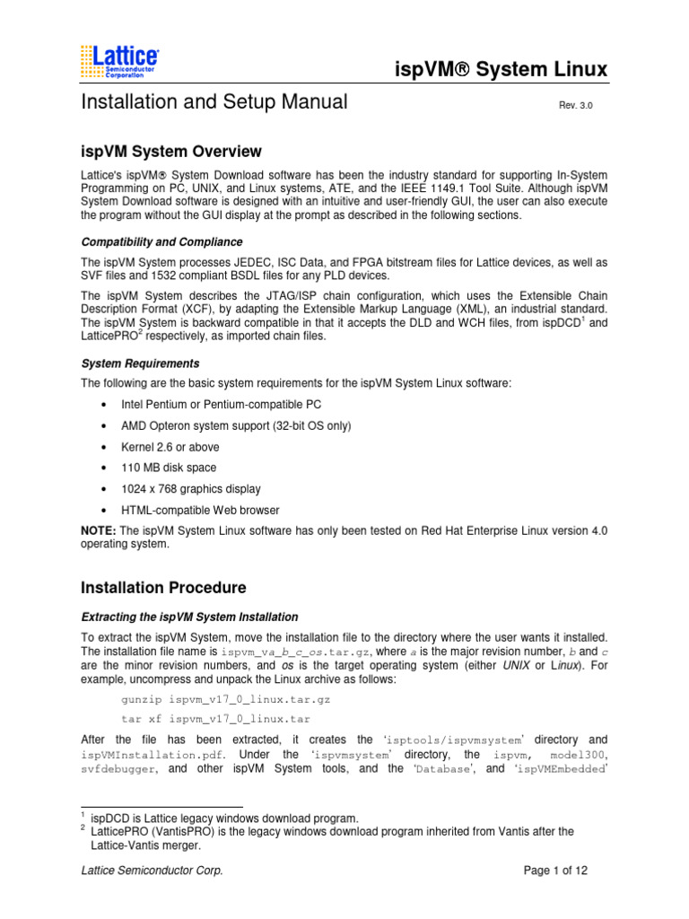 Linux ispVM System Setup Guide | PDF | Computer File | Operating System