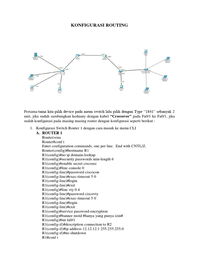 Konfigurasi Routing Cisco Pdf Router Computing Data Transmission