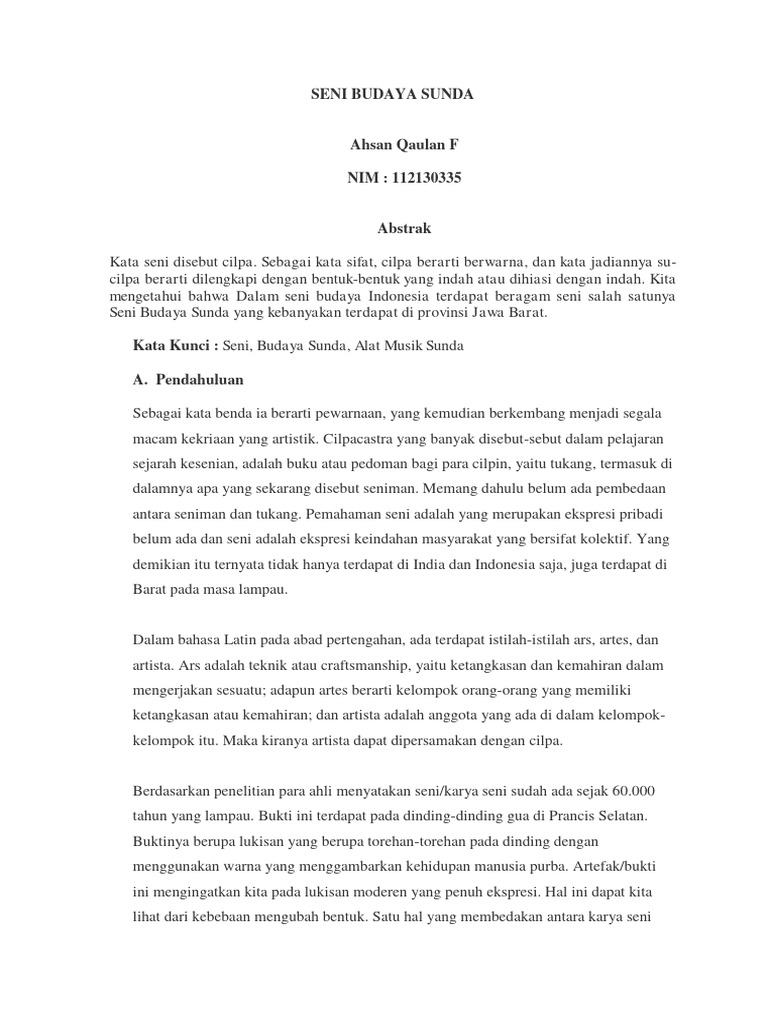 Seni Budaya Sunda: Kecapi dan Angklung | PDF | Seni