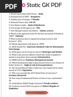 1500+ GK One Liners For SSC CGL | PDF | Sodium Bicarbonate | Bone