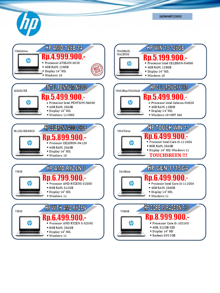 Brosur HP 18 Maret 2023 | PDF | Intel | Computer Engineering