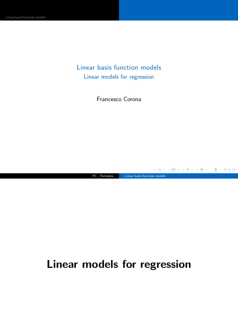 03 1 Linear Basis Function Models Draft SEP24 | PDF | Least Squares | Linear Regression