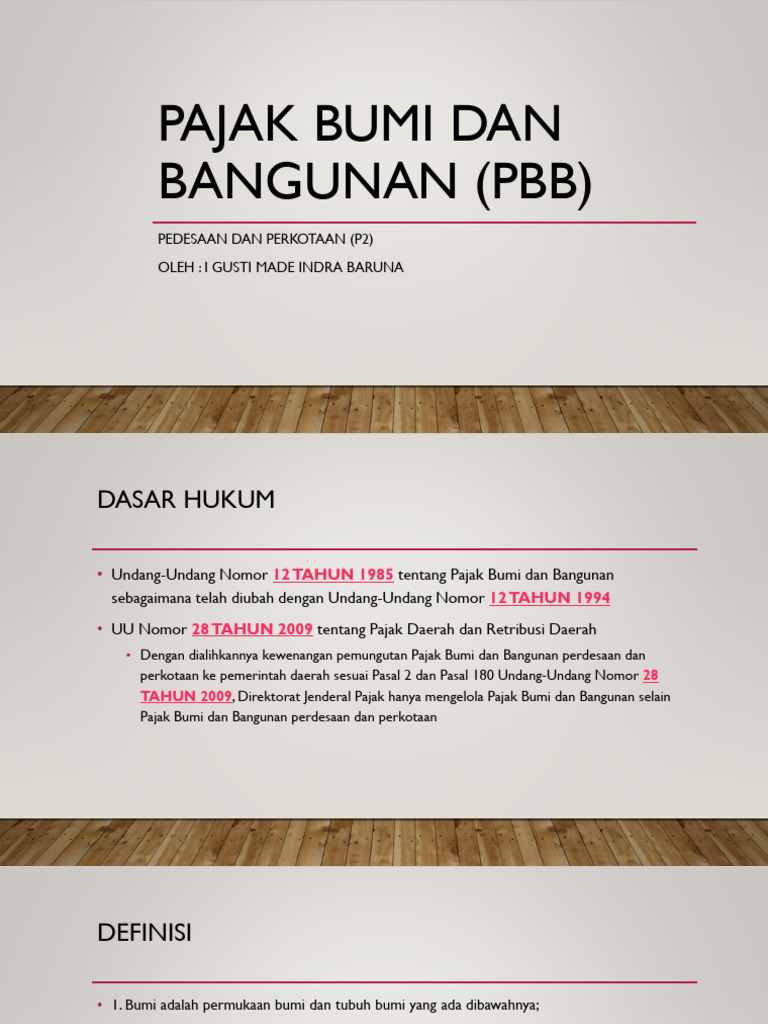 Panduan Pajak Bumi dan Bangunan PBB | PDF