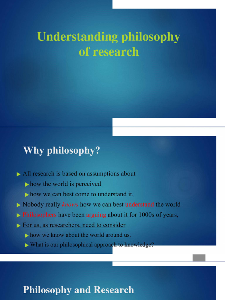 Understanding Philosophy of Research | PDF | Pragmatism | Objectivity ...