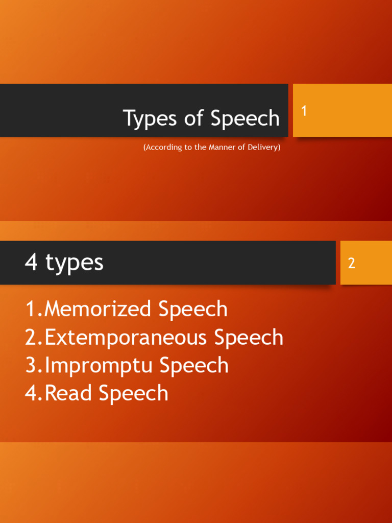 Types of Speech Extempo and Impromptu | PDF | Speech | Thought