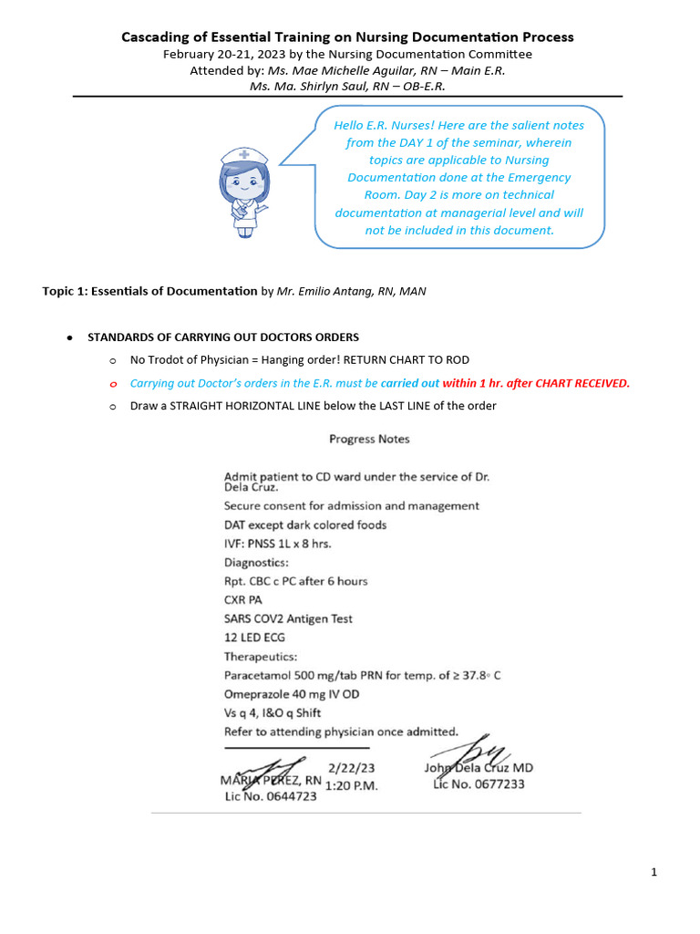 Essential ER Nursing Documentation Guide | PDF | Nursing | Clinical ...