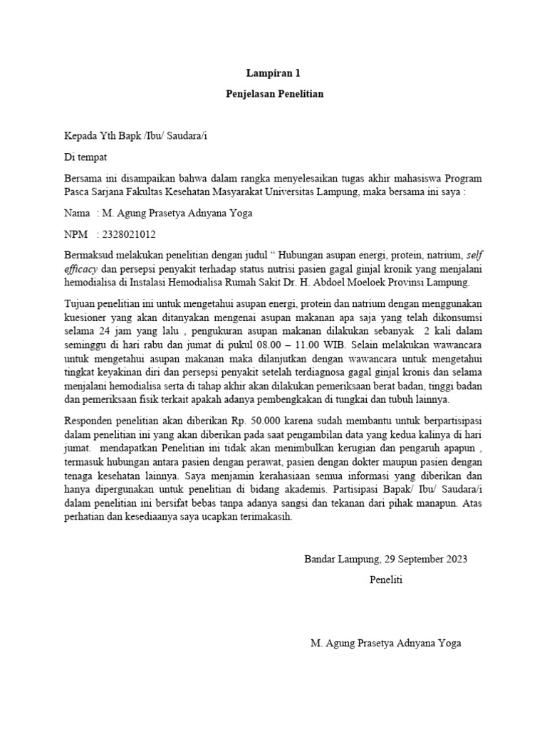 Kuesioner M. Agung Prasetya Adnyana Yoga Prof Dyah | PDF