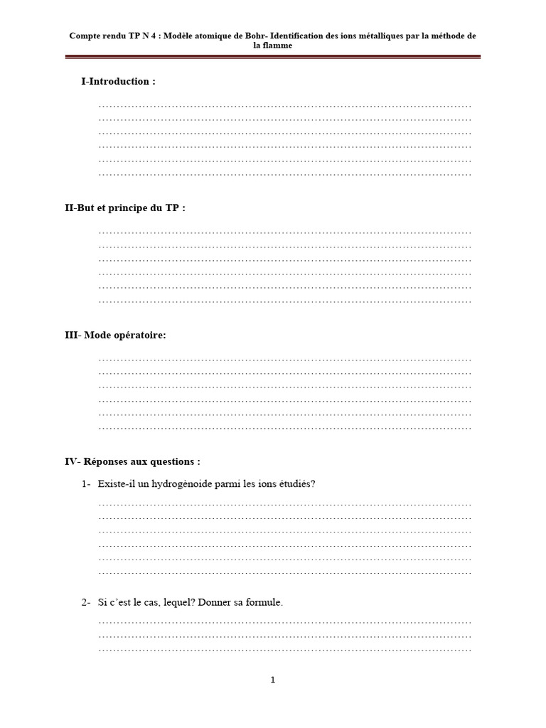 Compte Rendu TP N 4 Chimie I | PDF