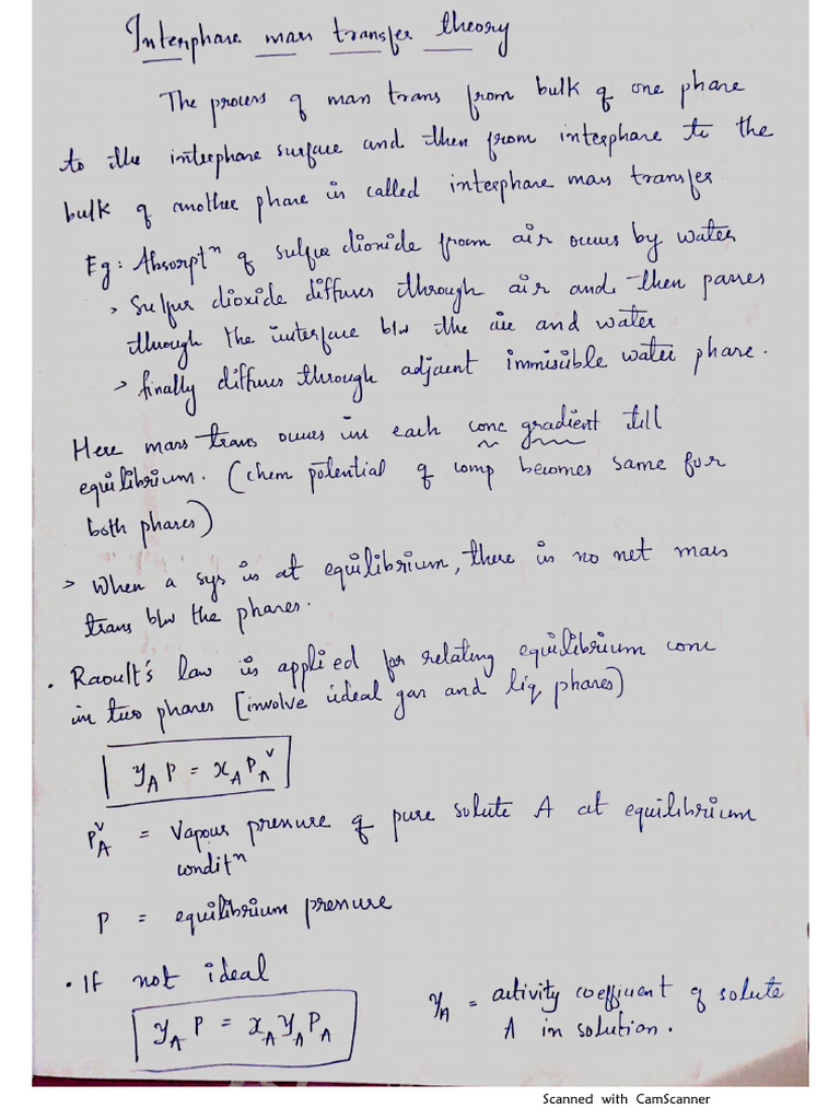 Interphase Mass Transfer | PDF