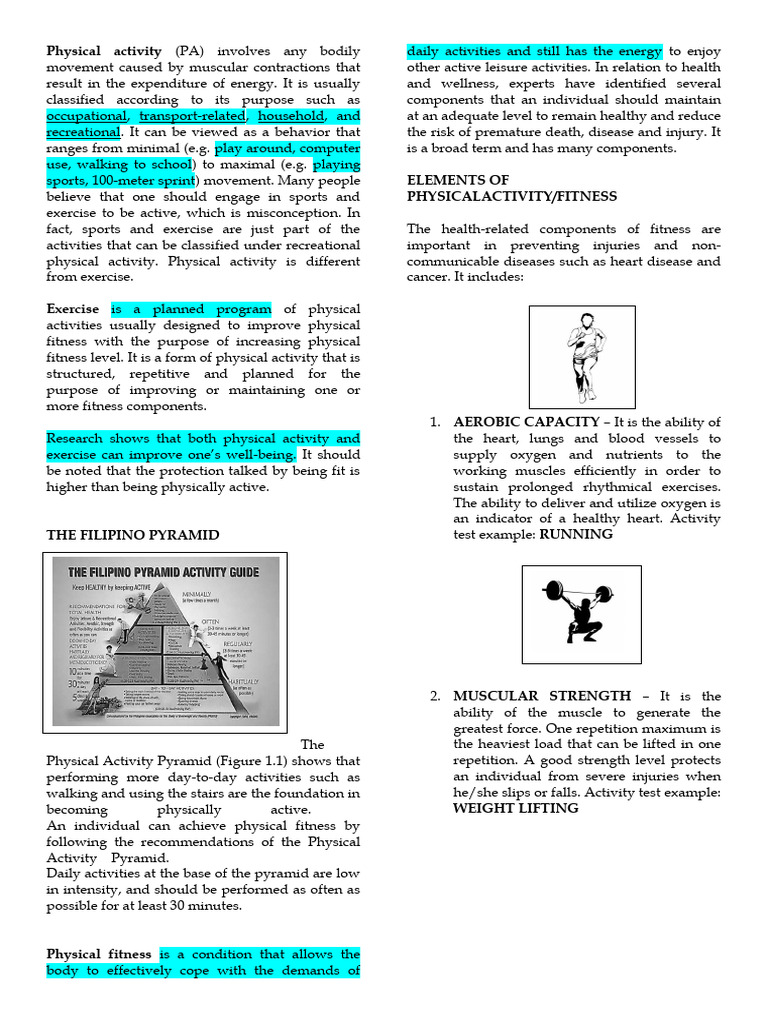 Module Physical Education G11 Lesson 1 | PDF | Physical Fitness | High ...