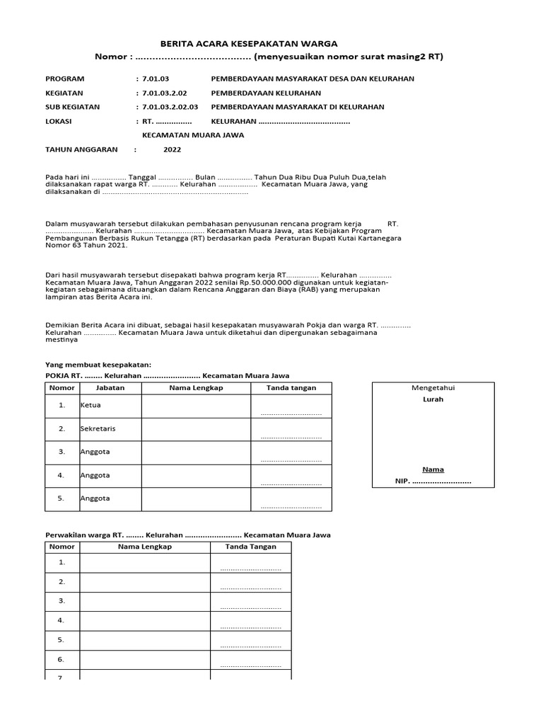 Format Rab, Ba, Kelengkapan SPJ, Tarif Pajak | PDF