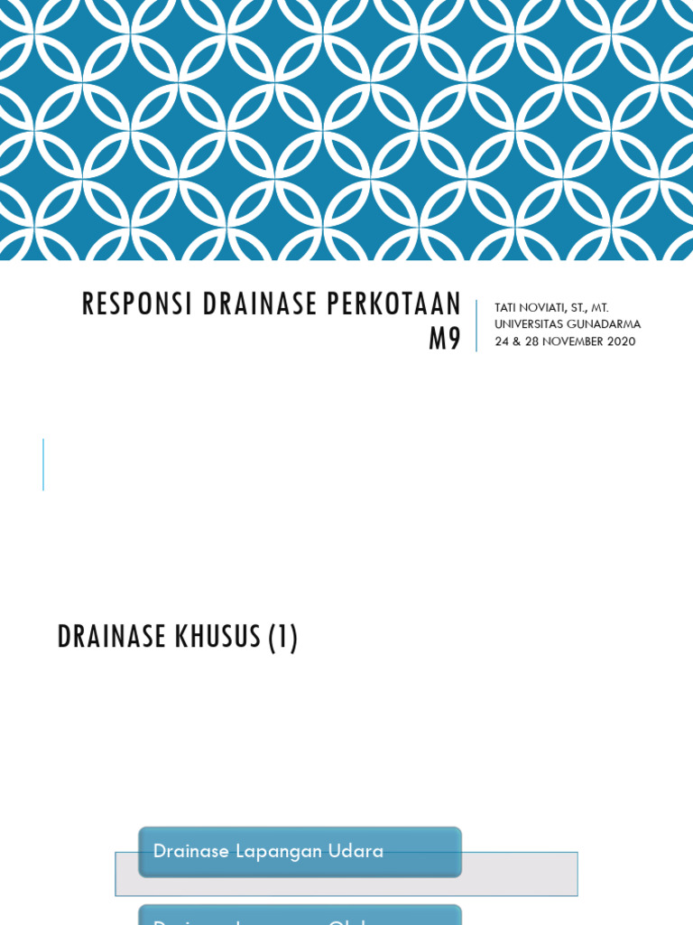 Responsi Drainase Perkotaan M9 Ibu Tati | PDF