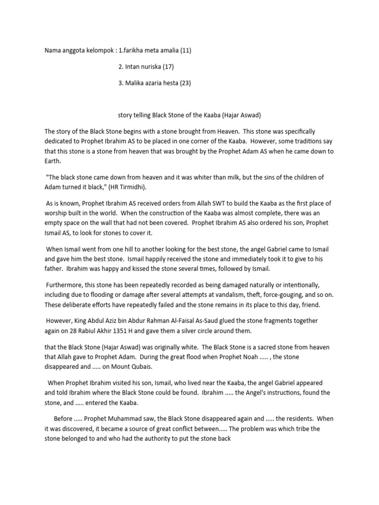 Story Telling Bahasa Inggris Pdf Muhammad Religious Belief And