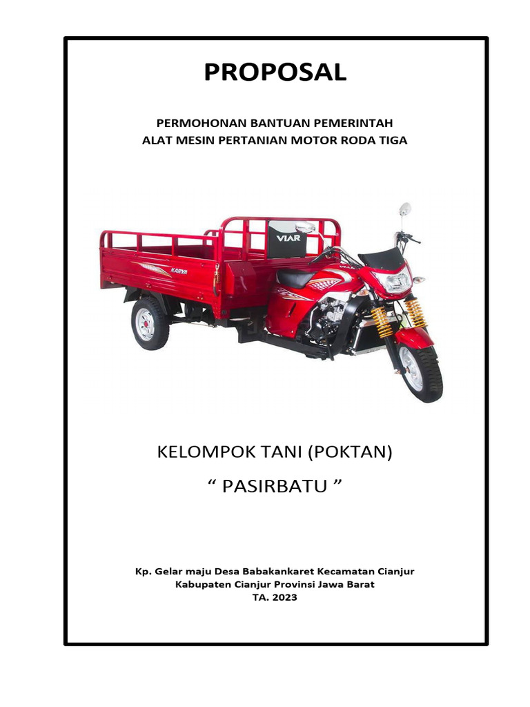 Proposal Roda Tiga Viar | PDF