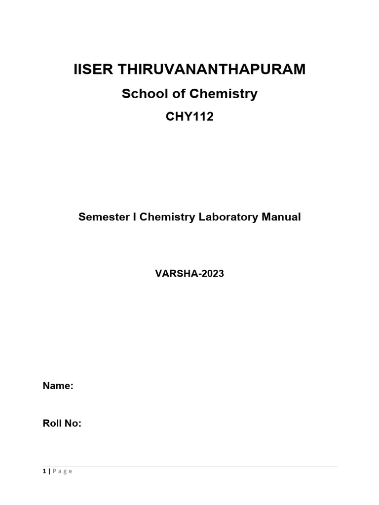 CH112-SEM-I-Varsha-Batch 23 - Revised | PDF | Thin Layer Chromatography | Titration