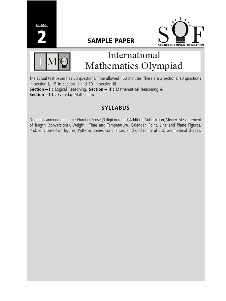 ABC IMO Class 2 5 | PDF | Numbers | Geometry