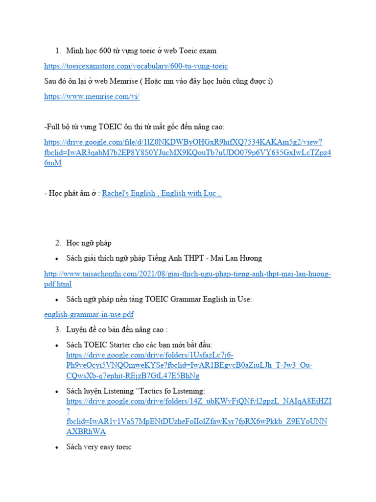 Mình học 600 từ vựng toeic ở web Toeic exam | PDF