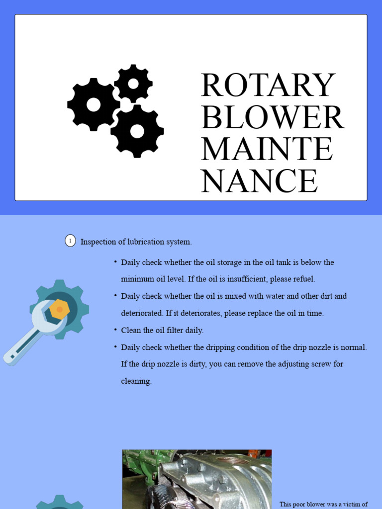 Rotary Blower Maintenance Guide | PDF | Electric Motor | Belt (Mechanical)