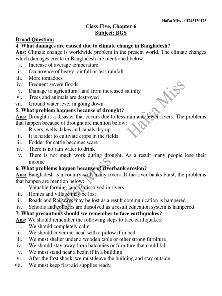 Class-5, Chapter-6, BGS | PDF