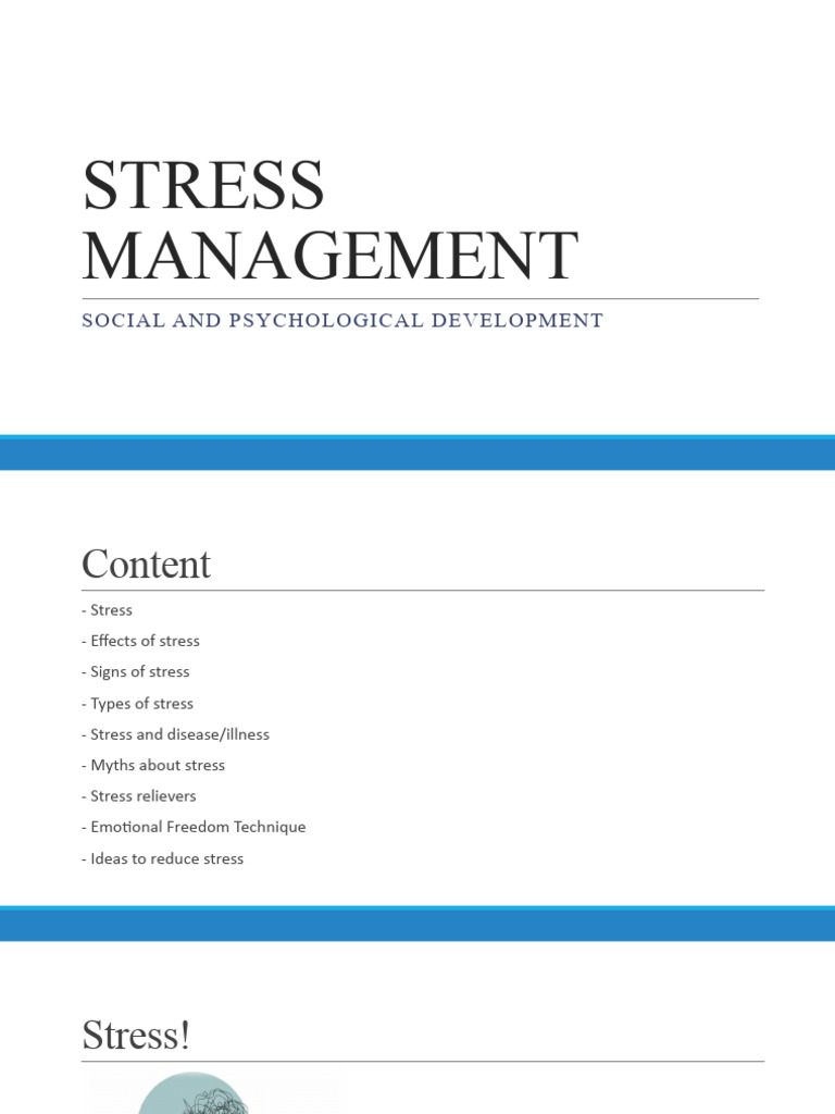 Stress Management | Download Free PDF | Stress (Biology) | Diseases And Disorders