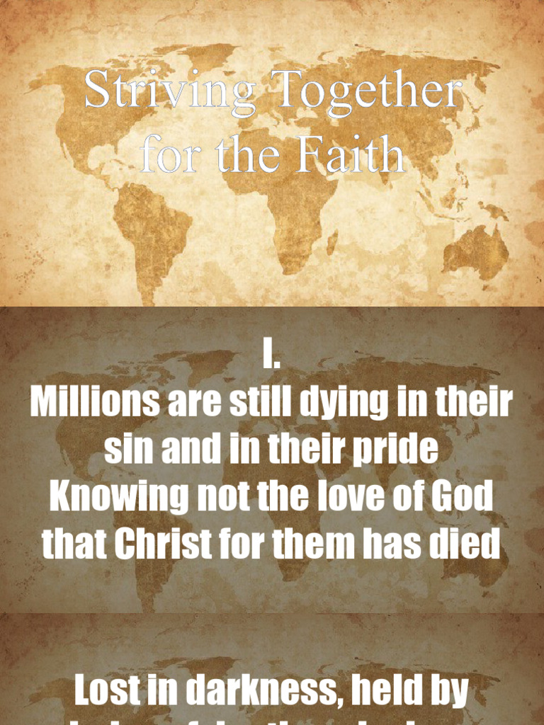 Striving Together For The Faith | PDF