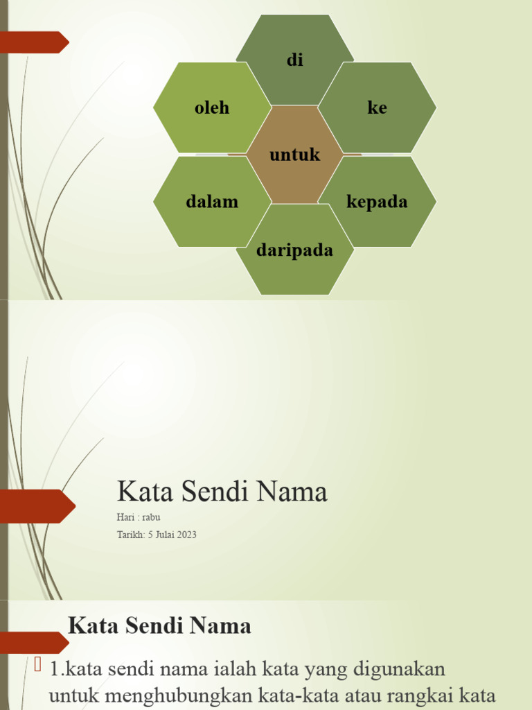 Contoh dan Fungsi Kata Sendi Nama | PDF
