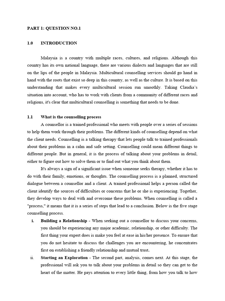 OUM Assignment - Councelling | PDF | Psychotherapy | Learning