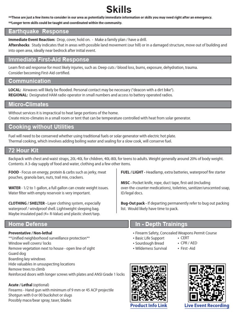 Skills - Handout | PDF