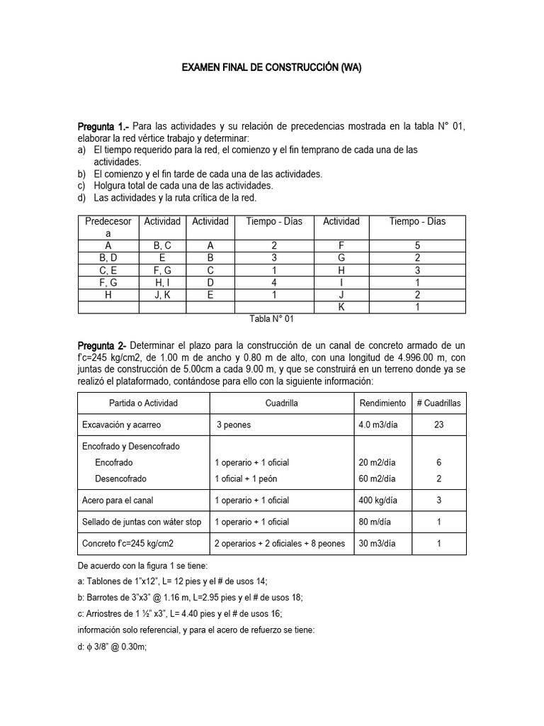Examen Final 2023 | PDF | Hormigón | Diseño arquitectonico