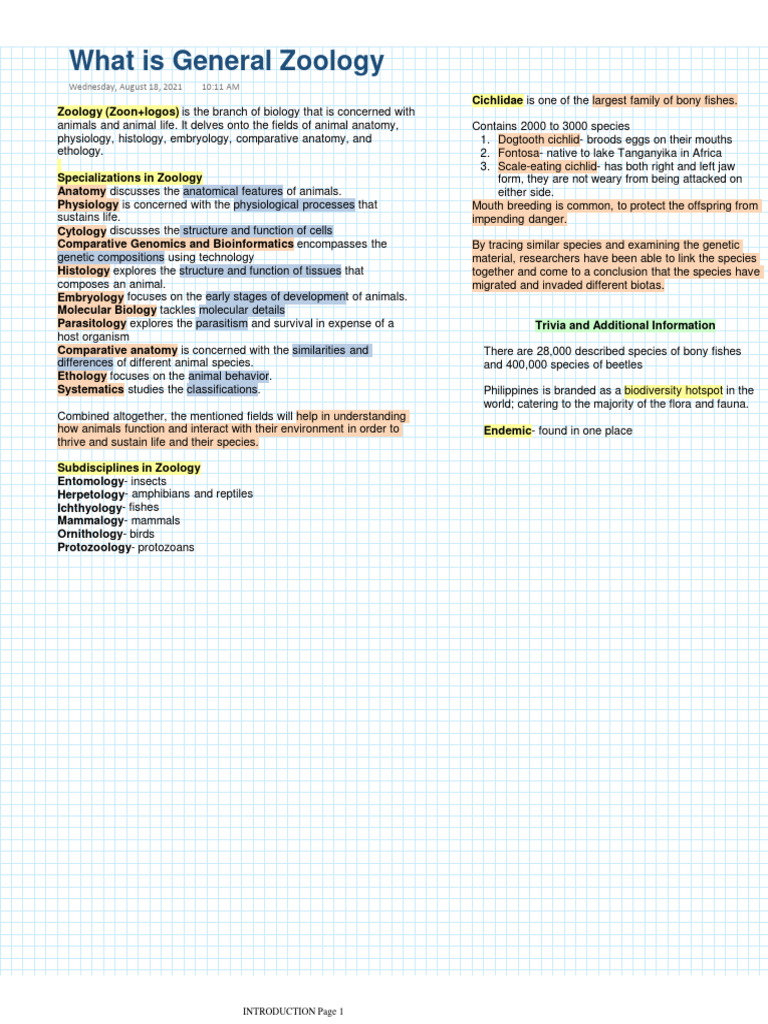 What Is General Zoology | PDF | Zoology | Anatomy