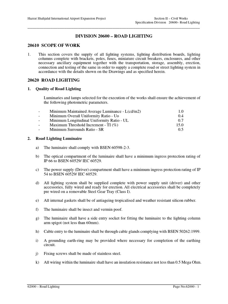 Road Lighting Sysyem - r1 | PDF | Electrical Connector | Light Emitting ...