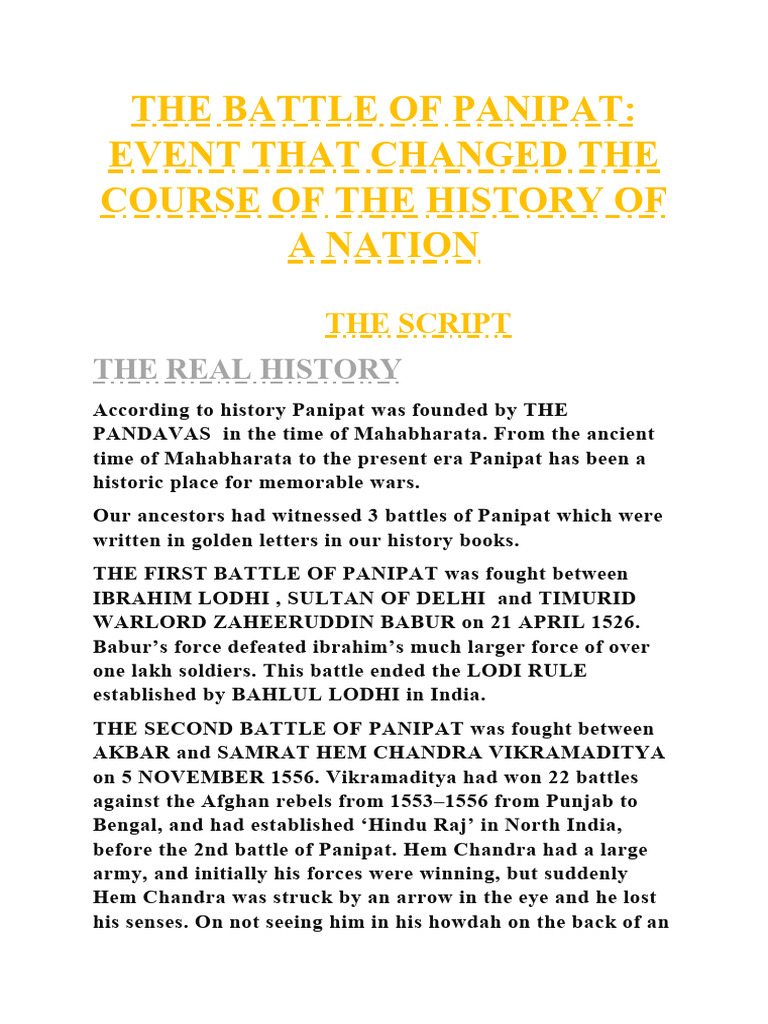 The Battle of Panipat | PDF | South Asia | Mughal Empire